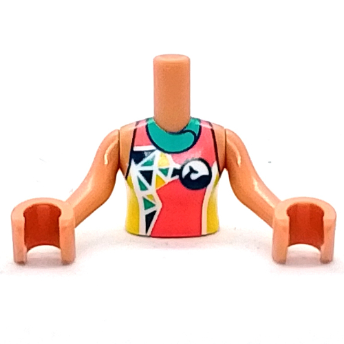 LEGO PART 92816c05pr0008 Minidoll Torso Woman with Coral/Yellow Shirt ...