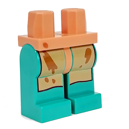 LEGO PART 970c46pr0001 Hips and Dark Turquoise Legs with Dark Tan Apron ...