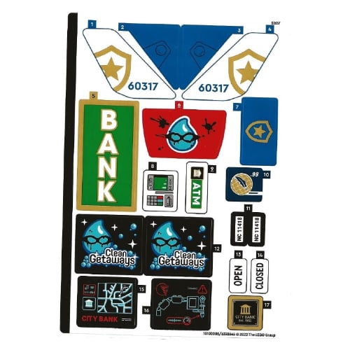 LEGO PART 10100008 Sticker Sheet for Set 60317-1 | Rebrickable - Build ...