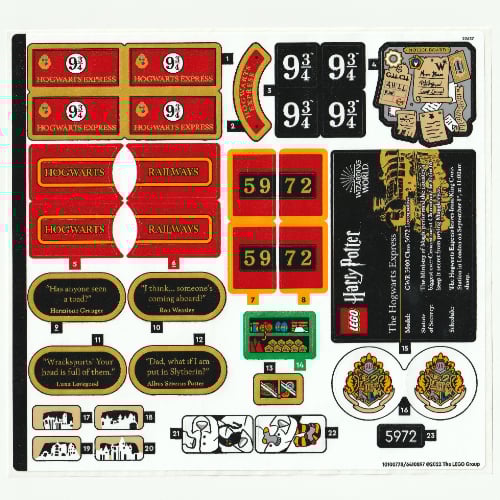 LEGO PART 10100778 Sticker Sheet for Set 76405-1 | Rebrickable - Build with LEGO