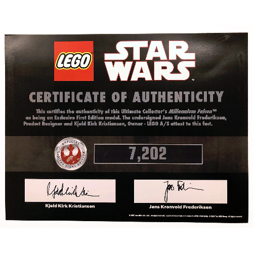 LEGO PART 10179cert Certificate of Authenticity for Set 10179 Limited ...