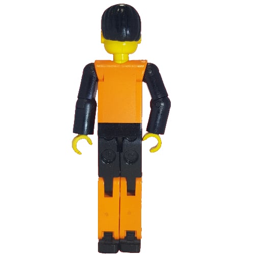 LEGO PART 2698c01pr0027 Technic Figure Orange/Black Legs, Orange Torso ...