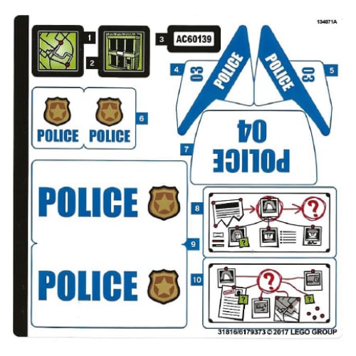 LEGO PART 31816 Sticker Sheet for Set 60139-1 | Rebrickable - Build ...