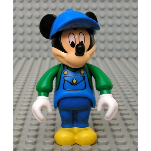 LEGO PART 33254c01pr0001 Mickey Mouse Figure with Blue Overalls, Green ...