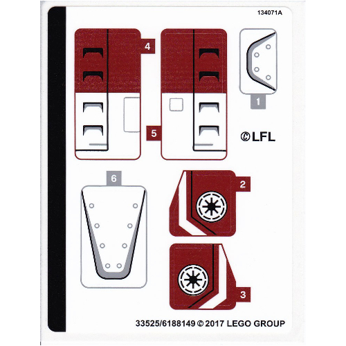 LEGO PART 33525 Sticker Sheet for Set 75182-1 | Rebrickable - Build with LEGO