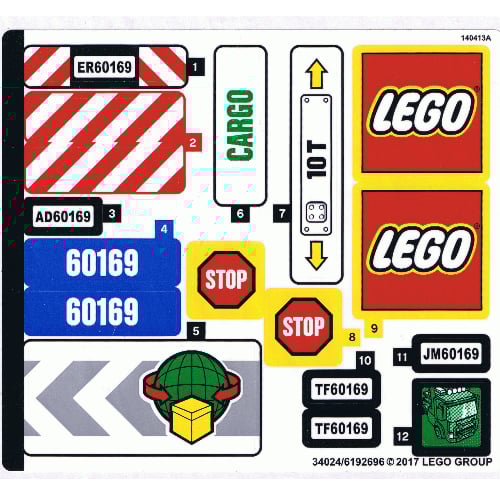 LEGO PART 34024 Sticker Sheet for Set 60169-1 | Rebrickable - Build ...