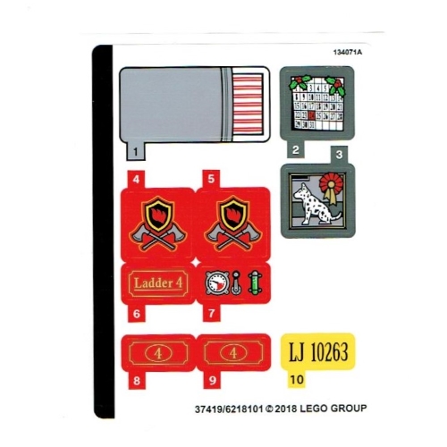 LEGO PART 37419 Sticker Sheet for Set 10263-1 | Rebrickable - Build ...