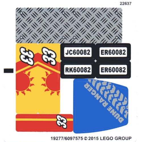 LEGO PART 19277 Sticker Sheet for Set 60082-1 | Rebrickable - Build ...