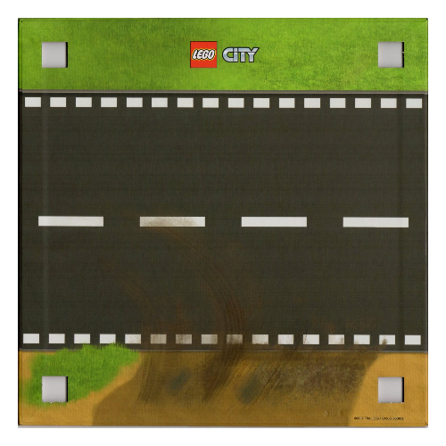 LEGO PART upn0316pr0002 Baseplate with 4 Square Corner Holes and Road ...