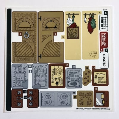 LEGO PART 10103930 Sticker Sheet for Set 21341-1 | Rebrickable - Build ...