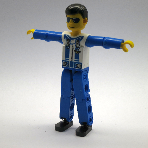 LEGO PART 2698c01pr0010 Technic Figure Blue Legs, White Top with Zip ...