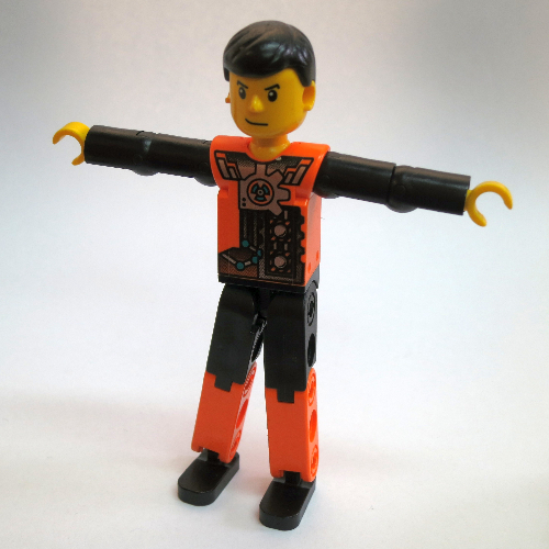 LEGO PART 2698c01pr0027 Technic Figure Orange/Black Legs, Orange Torso ...