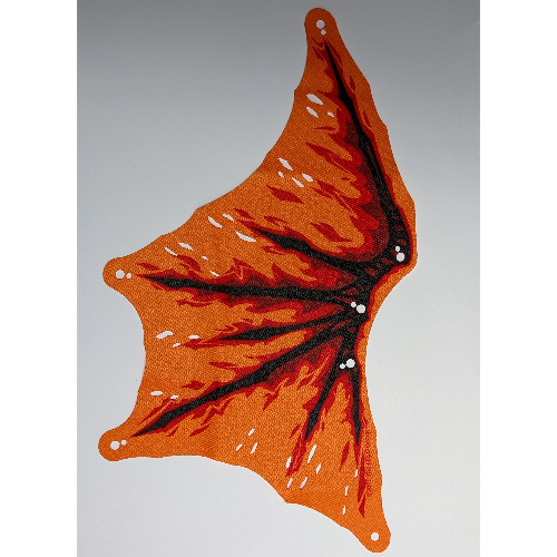 LEGO PART 98822 Wing, Left, Bright Light Orange with Dark Red/Black ...