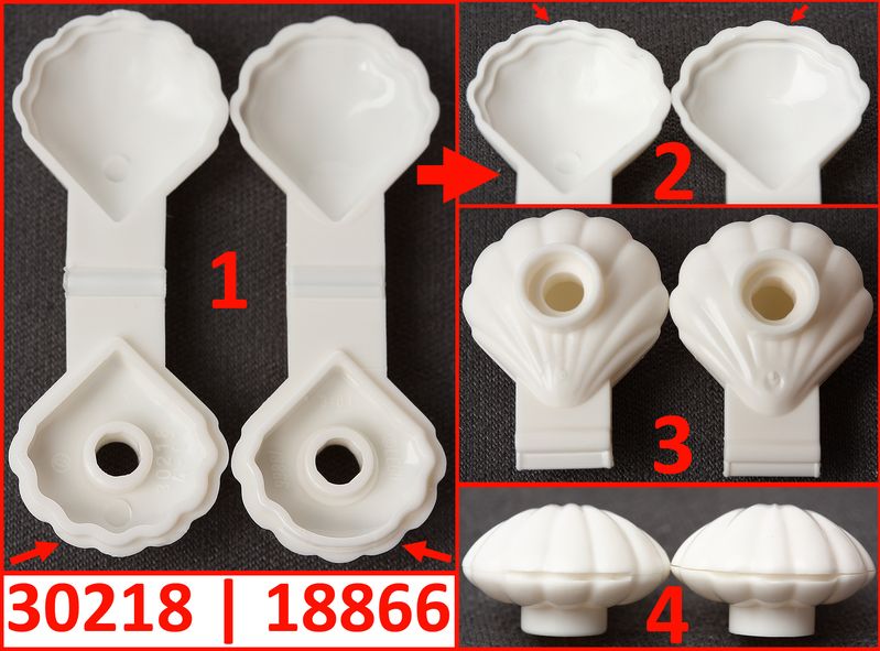 LEGO PART 18866 Animal, Clam [Type 2 - Locking Edge on Inner Lip ...