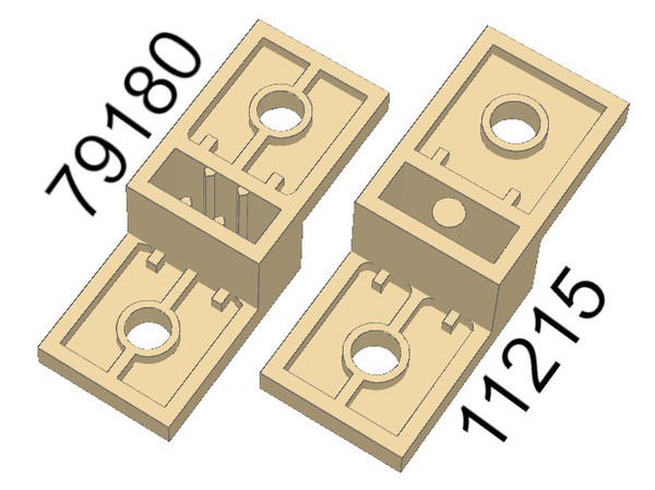 LEGO PART 11215 Bracket 5 x 2 x 1 1/3 with Holes, Pin Bottom ...