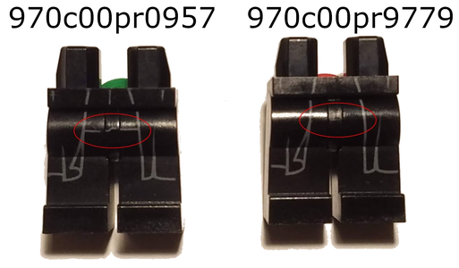 LEGO PART 970c03pr0957 Hips and Black Legs with Coat Tails, with Shirt ...