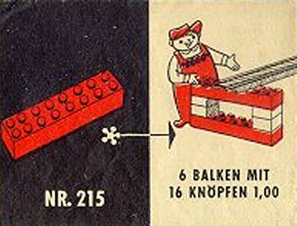 LEGO Set 215-4 2 x 8 Mursten Bricks (EUR) (1956 System > Supplemental ...