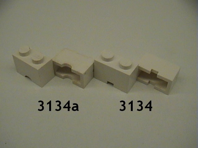 LEGO PART 3134a Brick Special 1 x 2 with Cable Holding Rounded Cutout ...