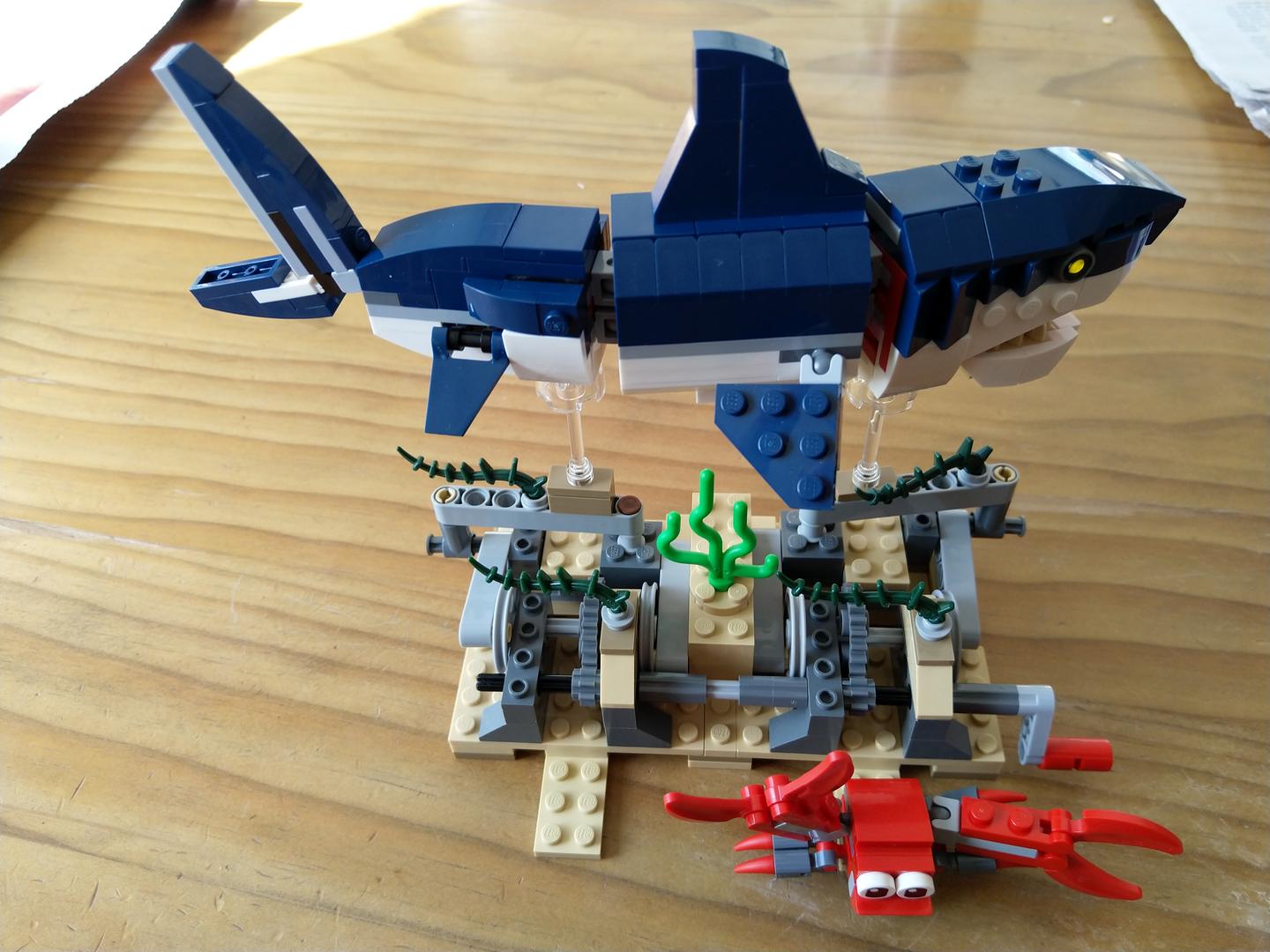 LEGO MOC Deep Sea Creatures Swimming Shark Stand by JKBrickworks ...