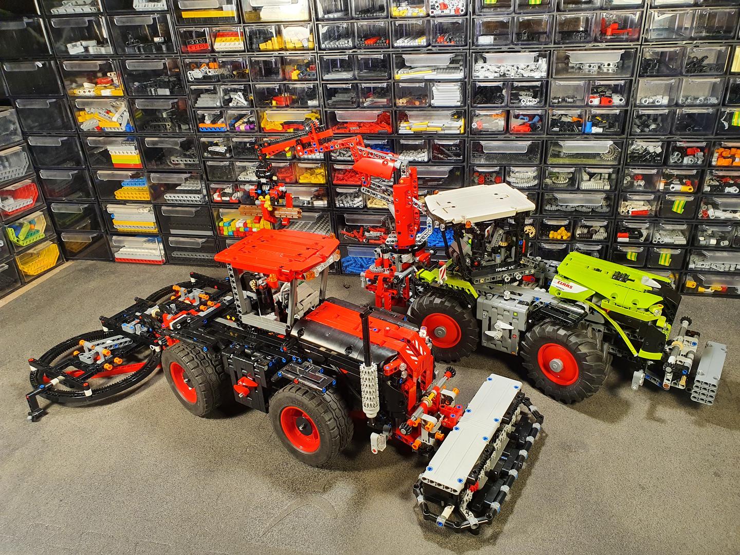 LEGO MOC Claas Xerion 5000 TRAC VC with 8 attachments (42082 c-model ...