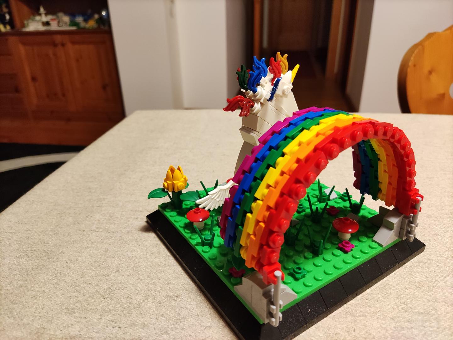 LEGO MOC Unicorn with rainbow by gabizon | Rebrickable - Build with LEGO