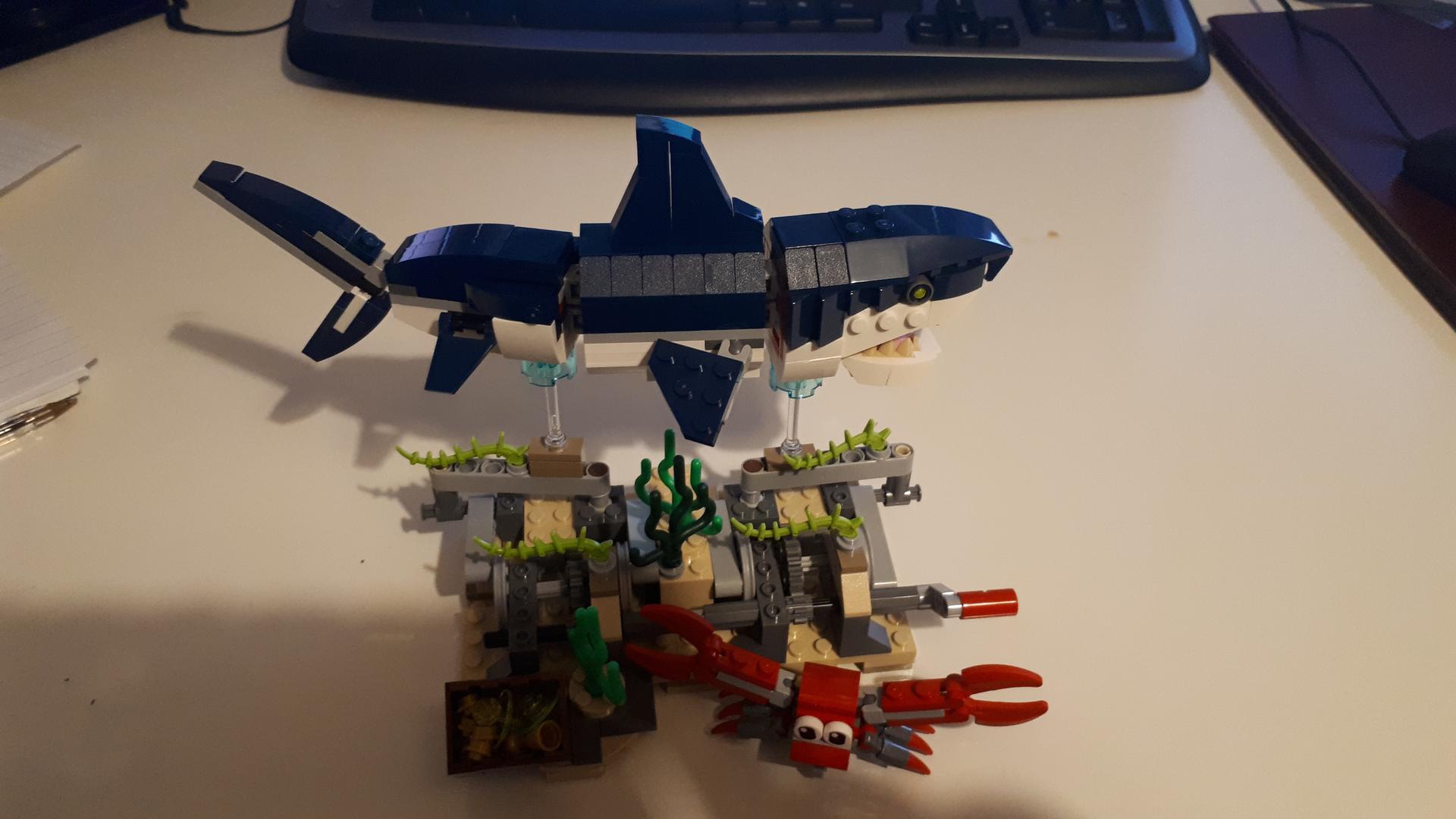 LEGO MOC Deep Sea Creatures Swimming Shark Stand by JKBrickworks ...